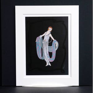 Erte Matted Print 1987 GALA Dress for OPERA THEATER Cocktails Flapper ...