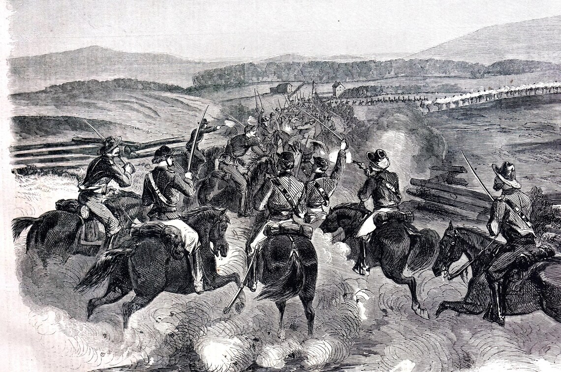 Cumberland Army 1863 1st WISCONSIN 2nd INDIANA CAVALRY Charge | Etsy