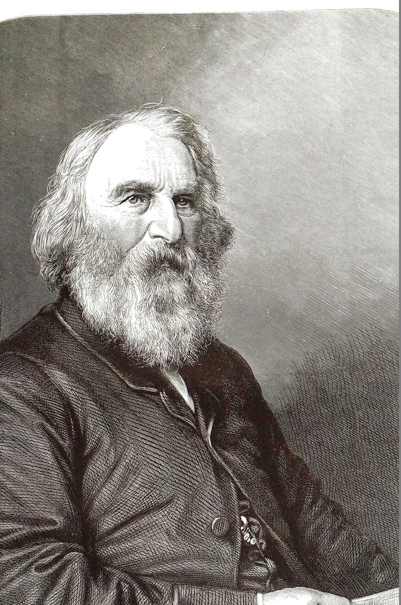 Henry W. Longfellow Portrait 1882 AMERICAN FIRESIDE POET Paul - Etsy