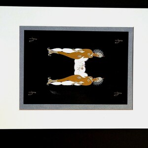 Erte 1972 Alphabet Series H INDIAN PRINCESS With Long White FOX Fur Ltd ...