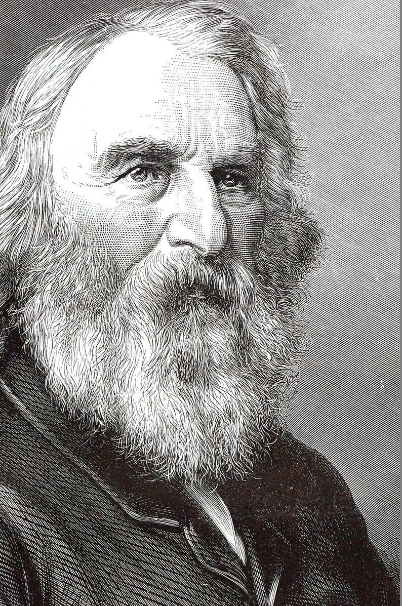Henry W. Longfellow Portrait 1882 AMERICAN FIRESIDE POET Paul Revere ...