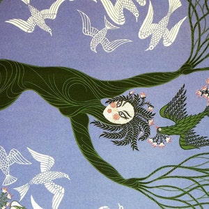 Erte Matted Print 1982 - SEASONS SPRING Fashions Birds FLOWER Garden ...