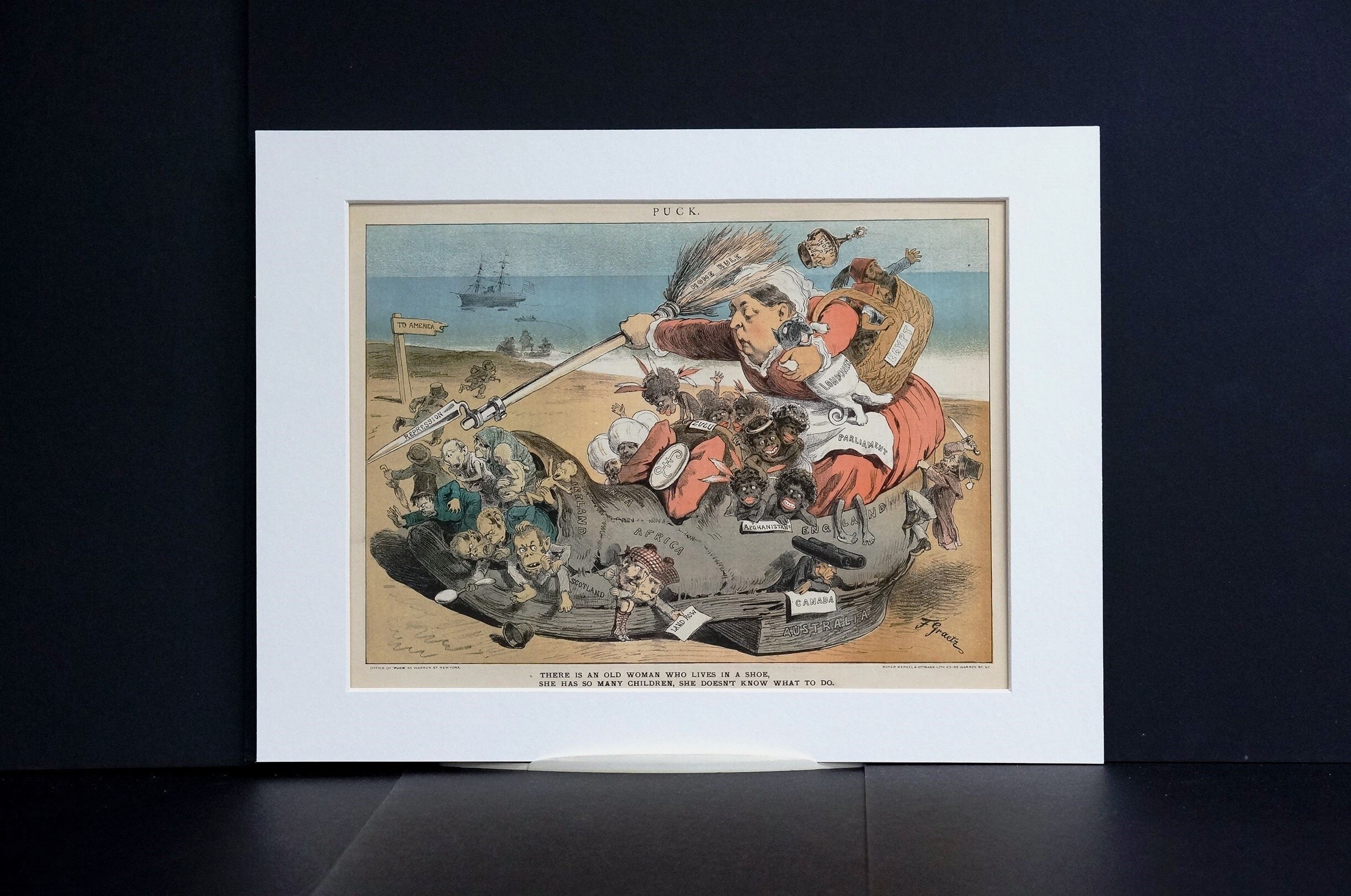 Great Britain Queen as OLD LADY Who Lives in SHOE 1883 so Many Children ...