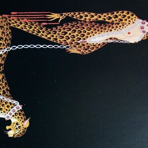 Erte 1982 Letter L ALPHABET SERIES Lady and Leopard - Etsy
