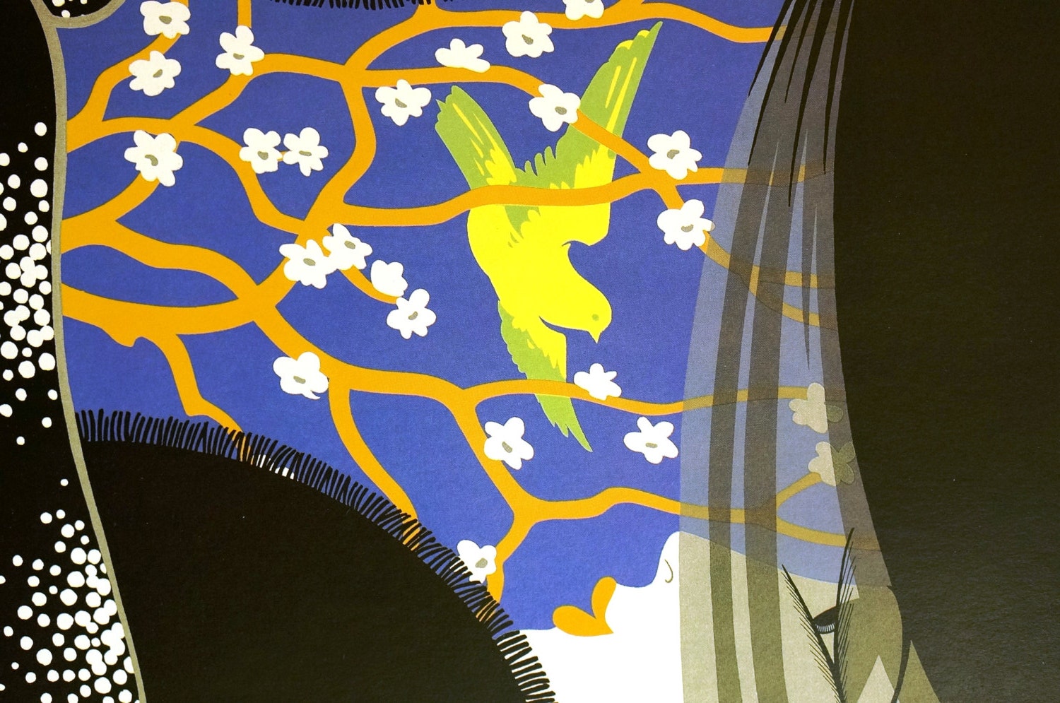 Erte Matted Print 1982 - SEASONS SPRING Fashions - Lady in Veiled Black ...