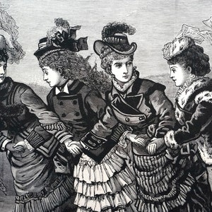Hyde 1875 Central Park Nyc LAST SKATING PARTY Winter Victorian Ladies ...