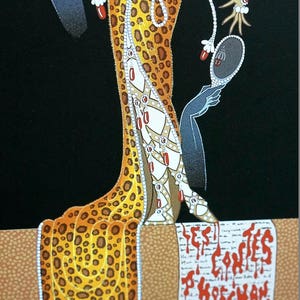 Erte Matted Print 1987 JULIET in LEOPARD CAT Animal Print Gown With ...