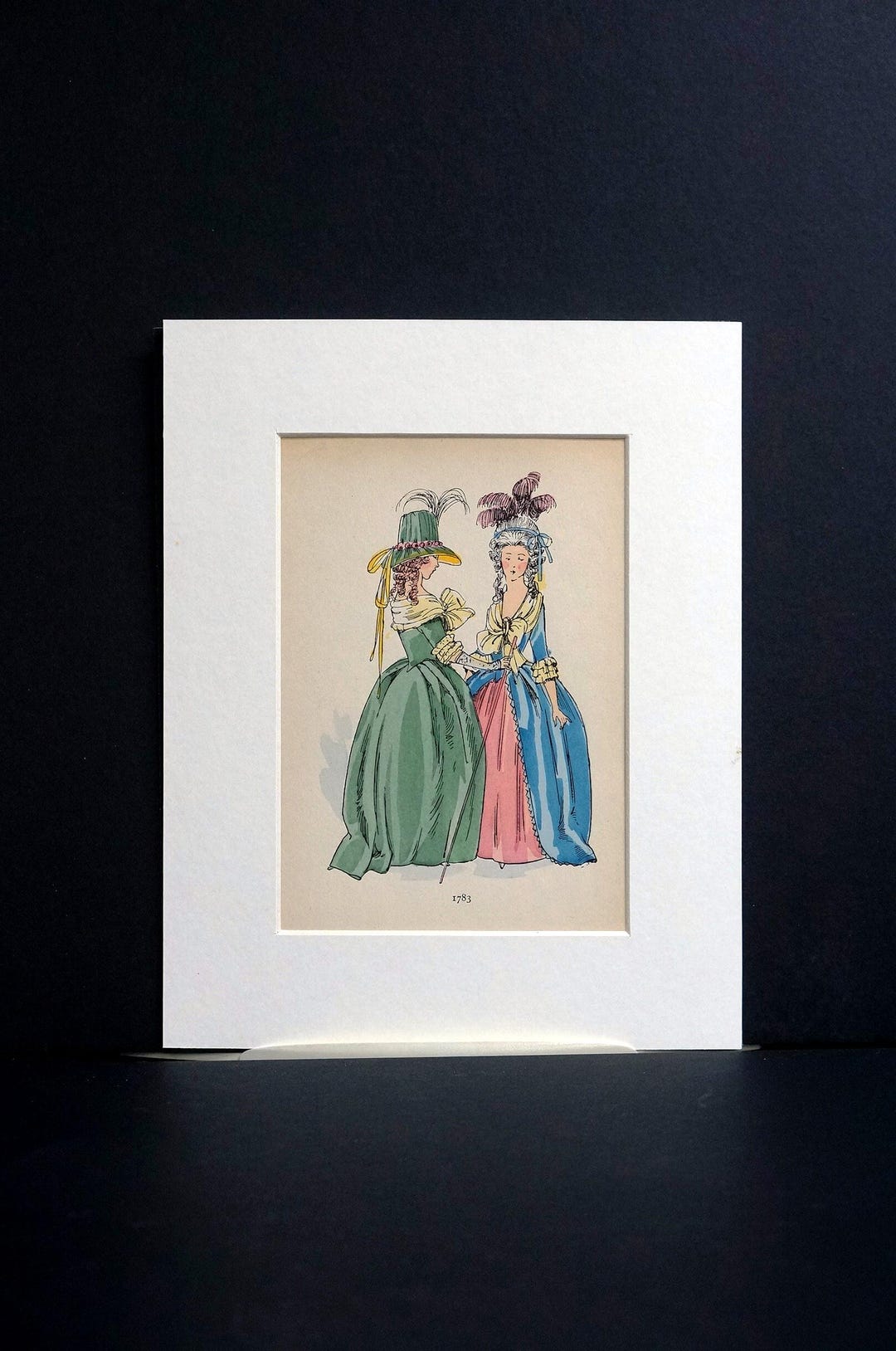 18th Century POCHOIR FASHION PLATE - Ladies Fashions 1775-1795 From La ...