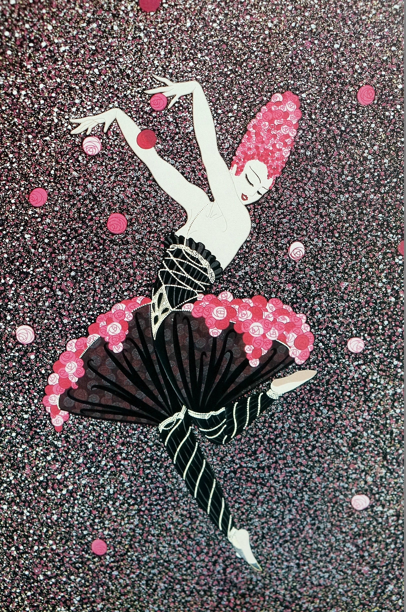 Erte Print 1987 - ROSE DANCER BALLERINA Ballet Dancing Rose Tutu ...