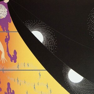 Erte 1982 COMING of SPRING Birds on Horizon Sunrise GIRL in White Night ...