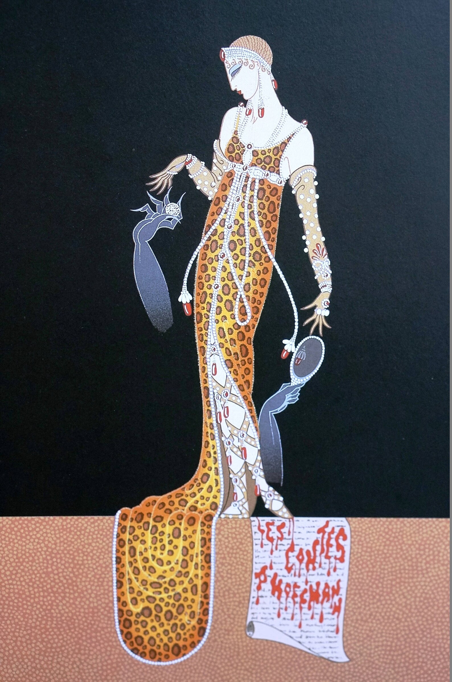 Erte Matted Print 1987 JULIET in LEOPARD CAT Animal Print Gown With ...