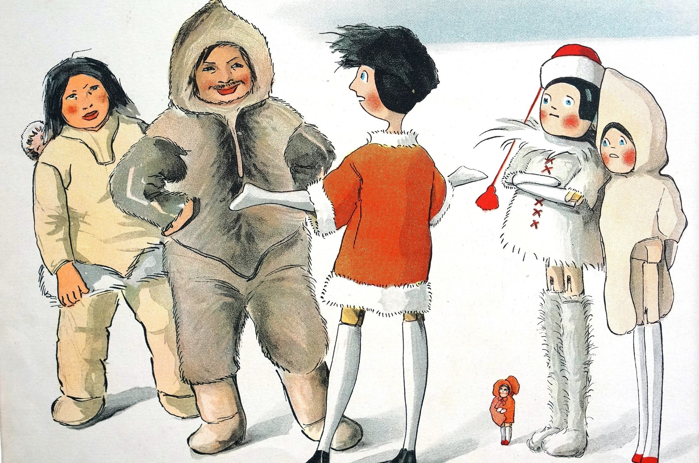 ESKIMOS at NORTH POLE 1900 Wooden Dolls Meet Eskimo Family - Etsy.de