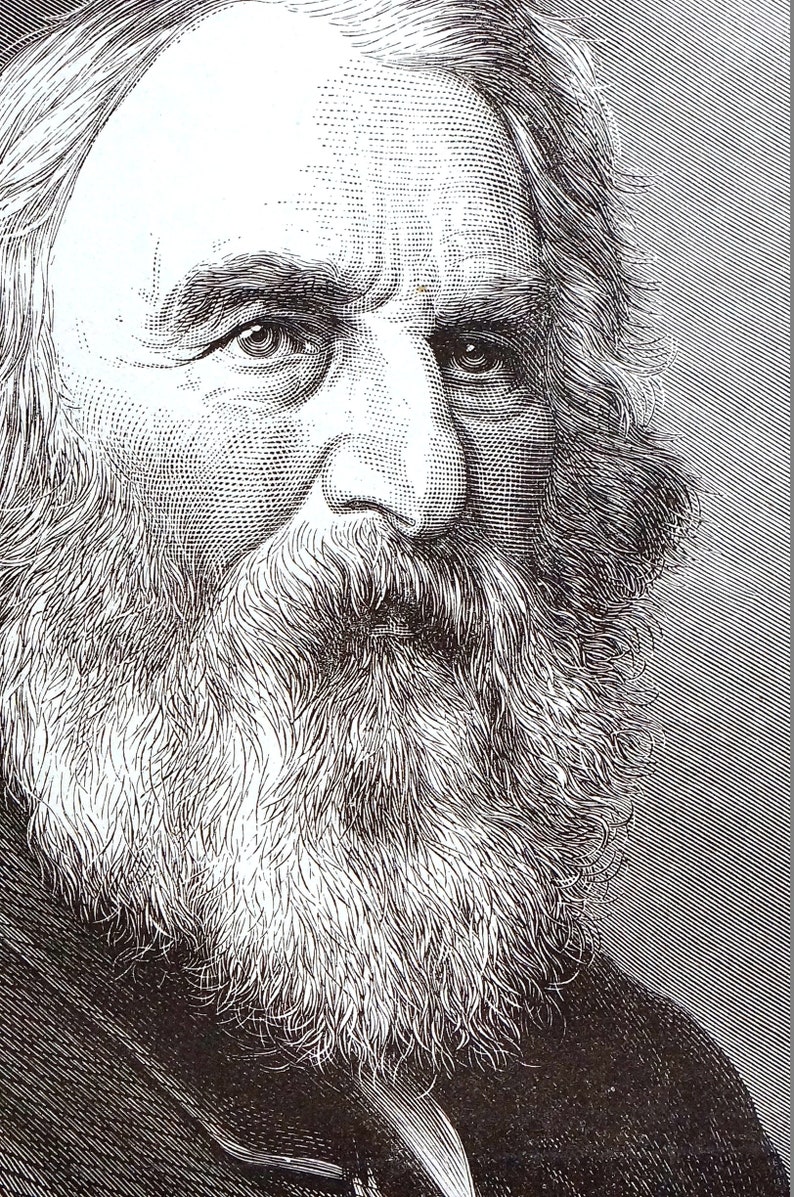 Henry W. Longfellow Portrait 1882 AMERICAN FIRESIDE POET Paul - Etsy