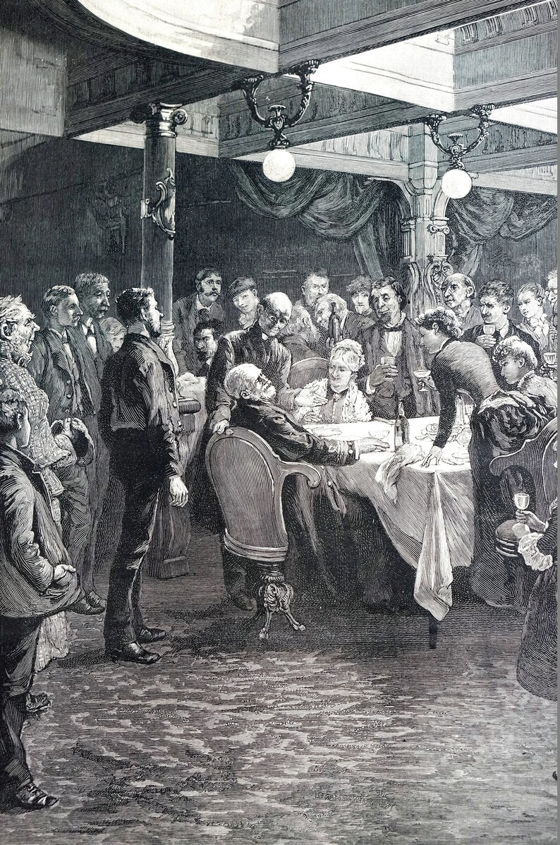 Captains Table CRUISE Passenger SHIP 1887 Toast DINING on Ship - Etsy