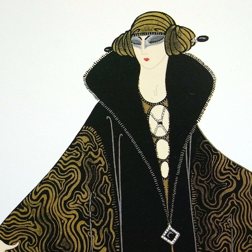 Erte Matted Print 1982 the GOLDEN CLOAK Erte Opera Cape - Etsy