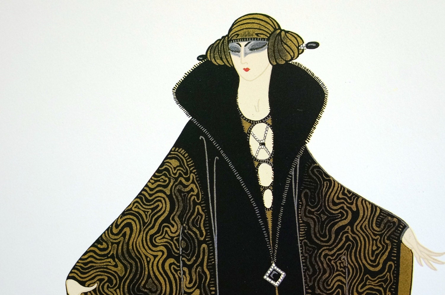 Erte Matted Print 1982 the GOLDEN CLOAK Erte Opera Cape - Etsy