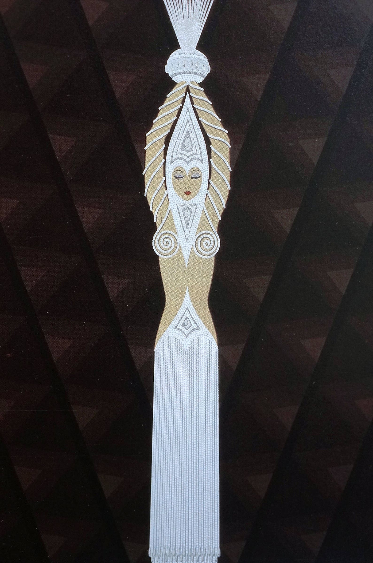 Erte Matted Print 1987 Lady in White DIAMONDS and PEARLS - Etsy