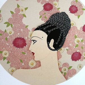Erte Pair of Matted Art Deco Prints 1987 - ROSES and CARNATIONS ...