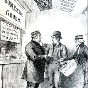 Consumer Taxes Duties 1888 MONOPOLIES TRUSTS Political Satire Cartoon ...