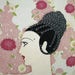Erte Matted Print 1987 ROSES Flowers Pretty Lady in ROSE GARDEN ...