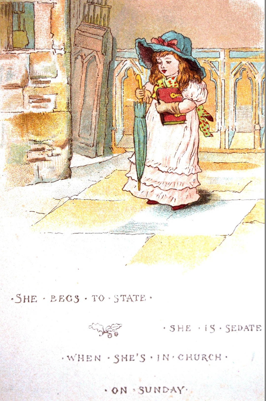 Victorian Child Going to CHURCH on SUNDAY PRAYERS Toddler 1890 ...