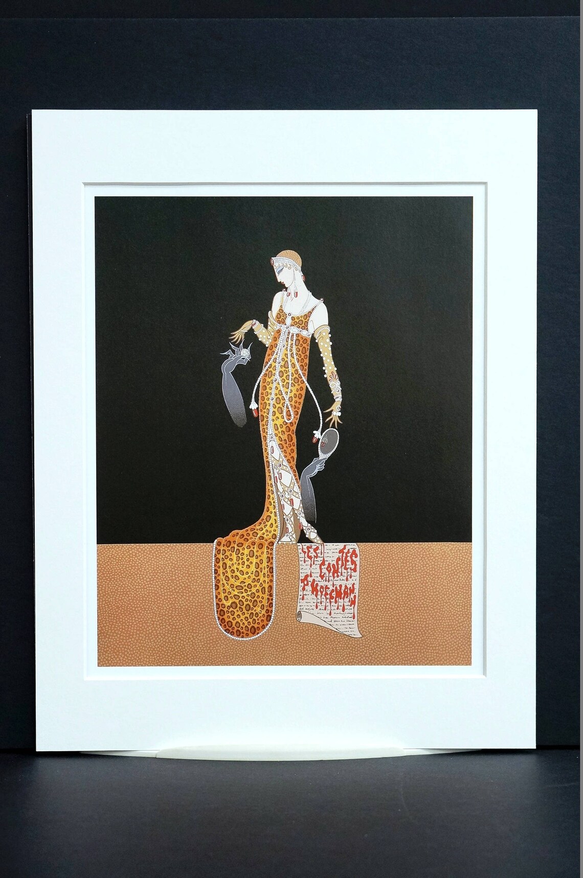 Erte Matted Print 1987 JULIET in LEOPARD CAT Animal Print Gown - Etsy