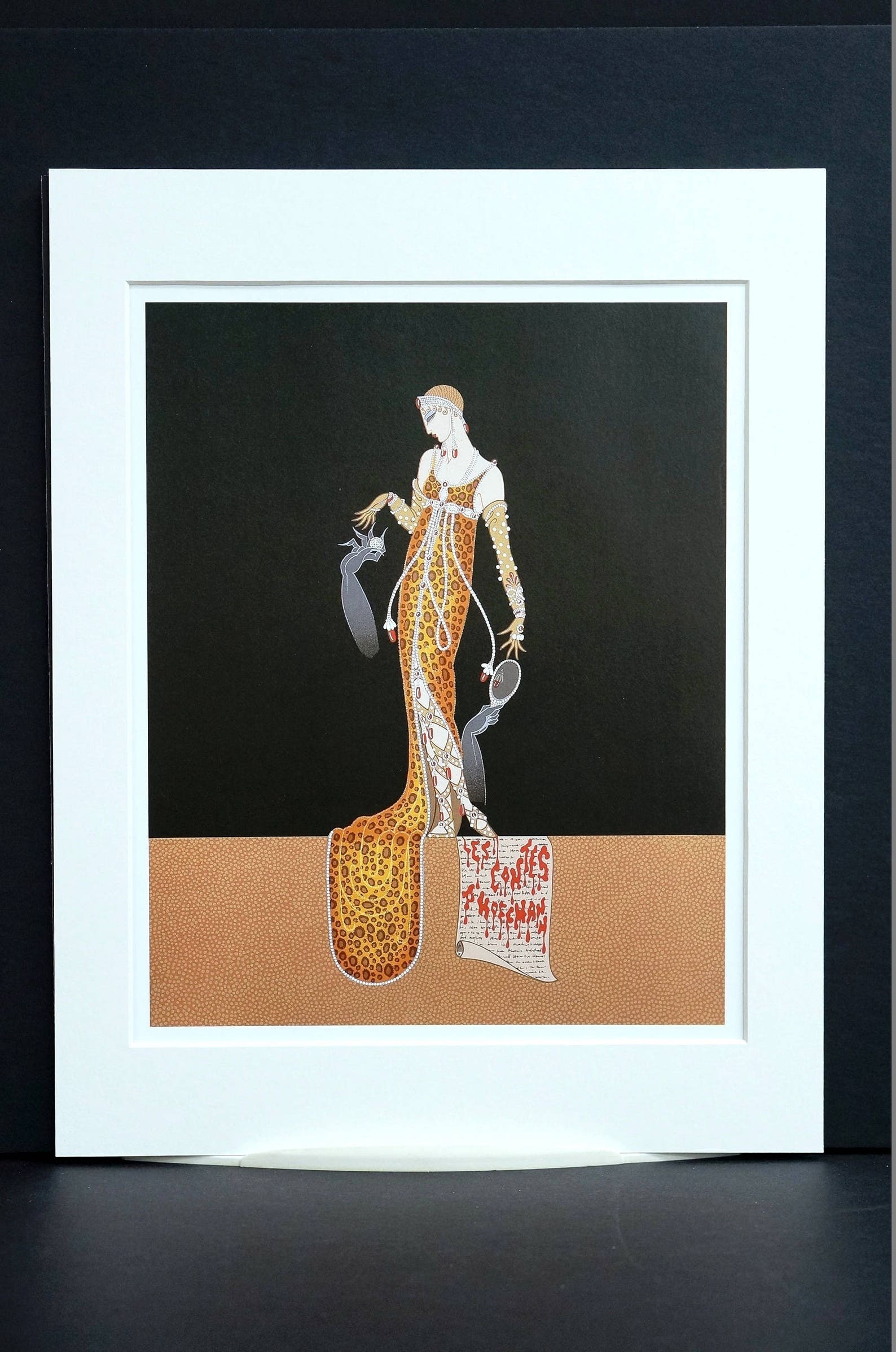 Erte Matted Print 1987 JULIET in LEOPARD CAT Animal Print Gown With ...
