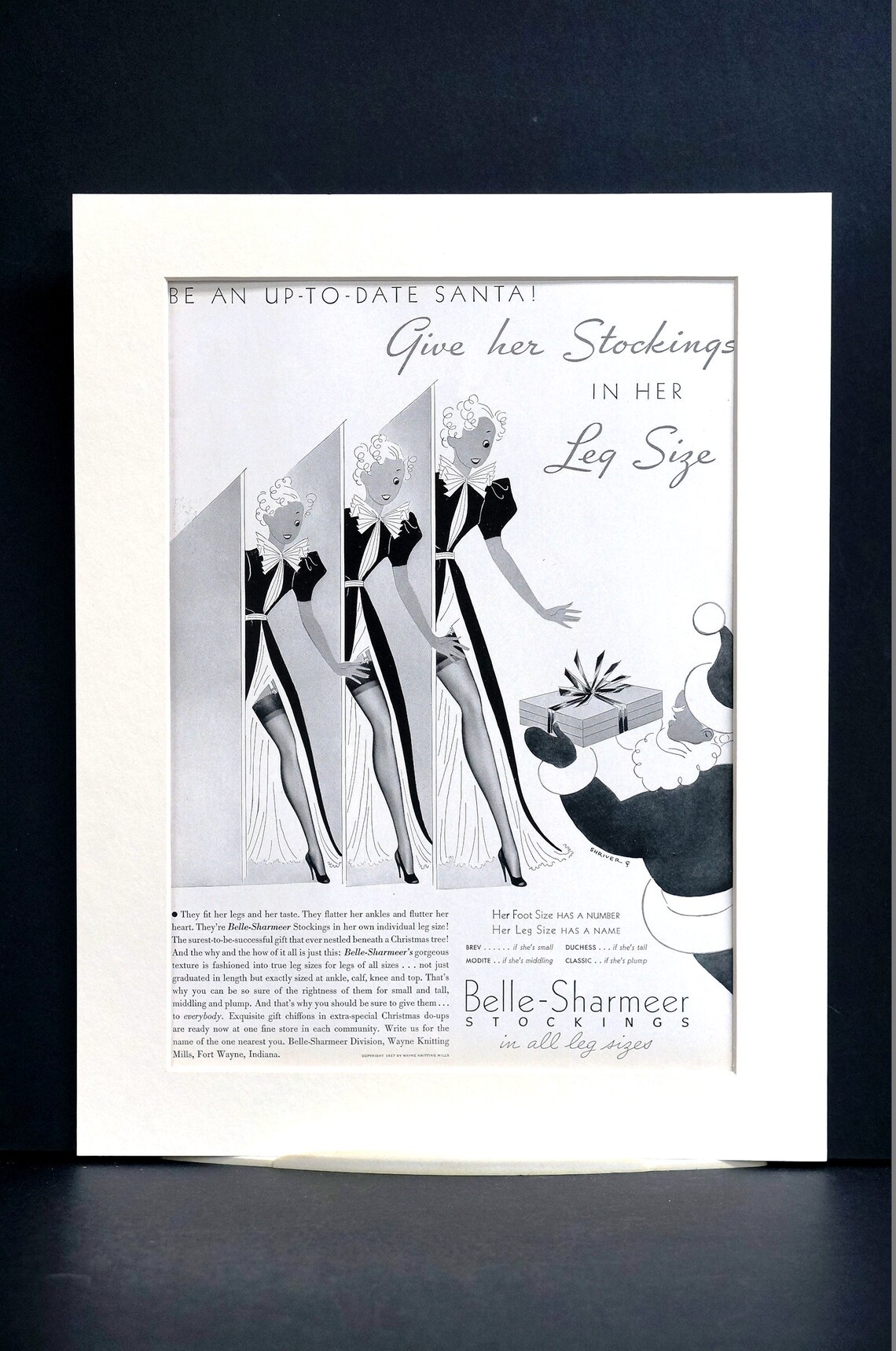 Belle Sharmeer Stockings Ad 1937 NYLON STOCKINGS From SANTA - Etsy