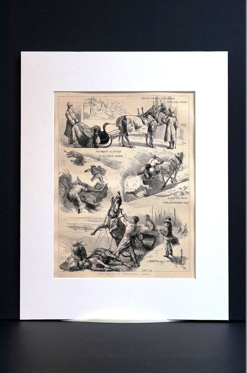 Canadian Winter Sports 1880 SLEIGHING in CANADA QUEBEC Montmorency ...
