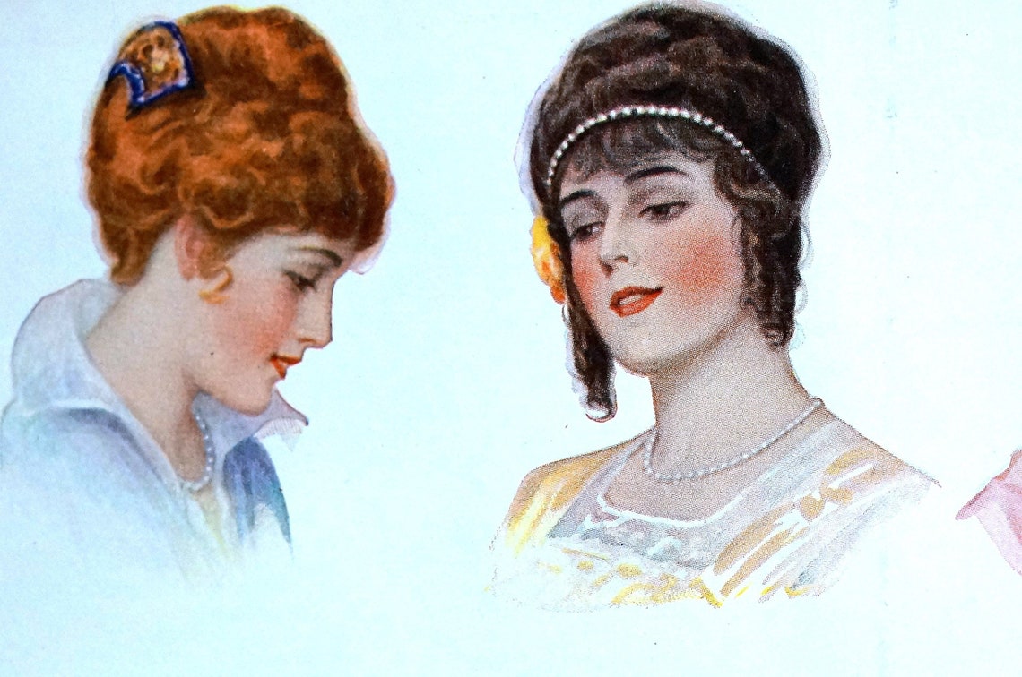 Victorian Hats and Hair Styles 1914 POMPADOUR YOUNG GIRLS Coiffures ...