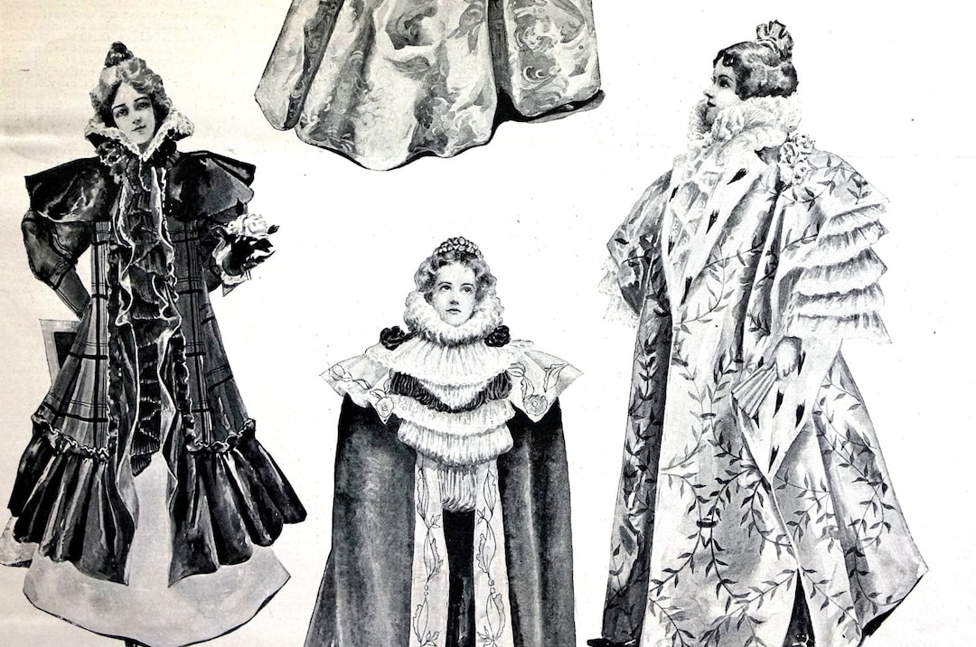 Victorian Ladies Evening OPERA CLOAKS CAPES Coats Ruffles Brocade Fur ...