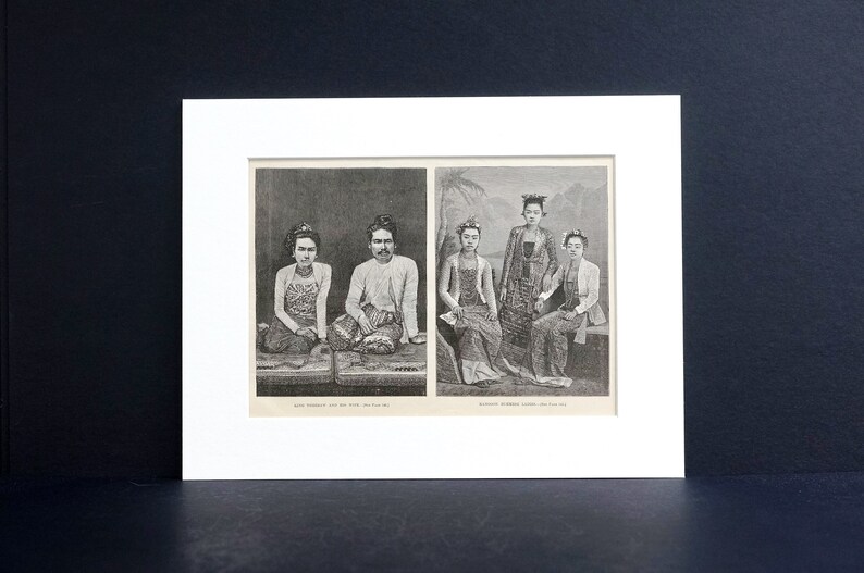 Rangoon Burma 1886 KING THEEBAW and WIFE Burmese Royalty Ladies ...
