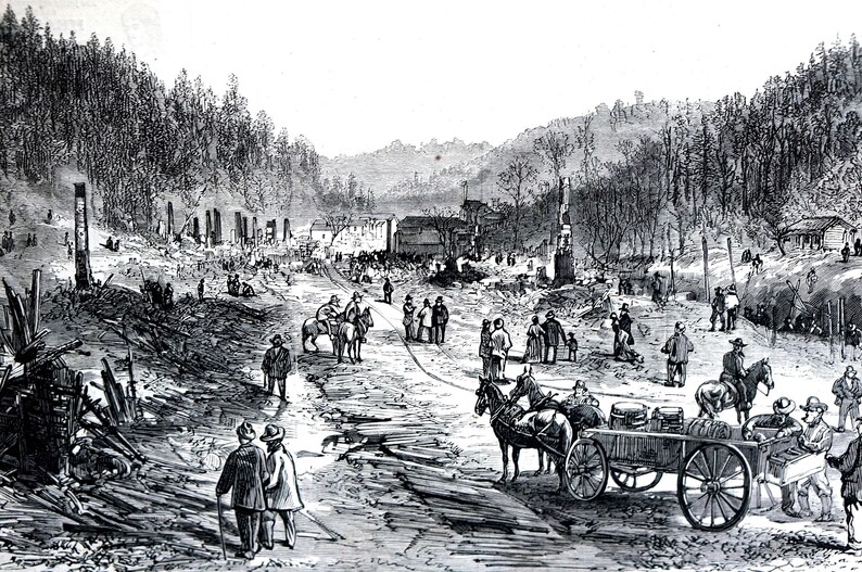 Hot Springs of Arkansas 1878 BURNED DISTRICT FIRE Burnt Trees ...