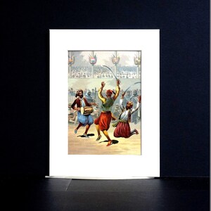Circus Menagerie - 1890 - ALGERIAN SWORD FIGHT Combat Circus Act Fine ...