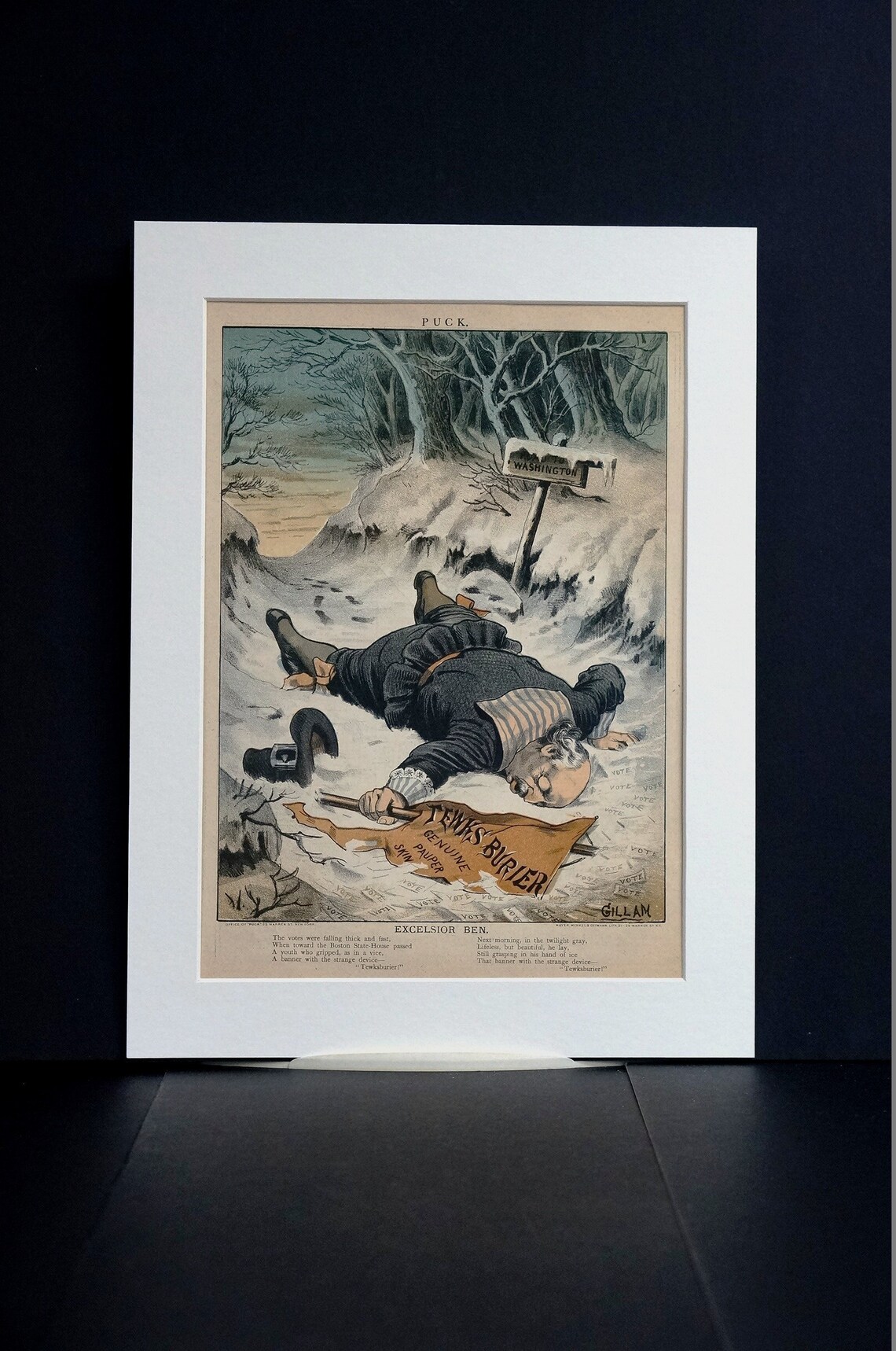 Benjamin Butler 1883 TEWKSBURIER Banner in SNOW DEFEATED on - Etsy