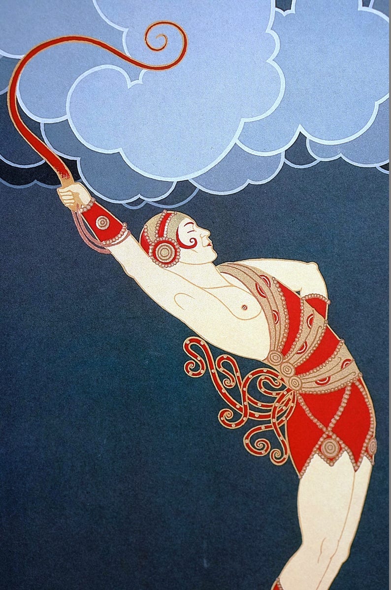 Erte Matted Print 1987 MALE BALLET DANCER in Gladiator Costume | Etsy