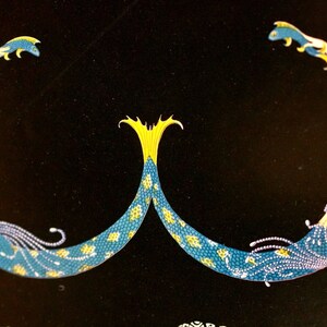 Erte 1972 - Numbers Series - 3 - TWIN MERMAIDS With JEWELS Pearls Fish ...