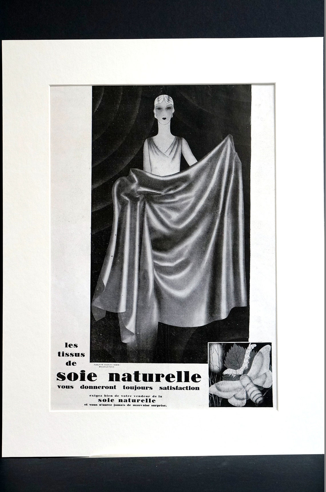 French Natural Silk Ad 1928 Le TISSUS SOIE NATURELLE Tailor | Etsy