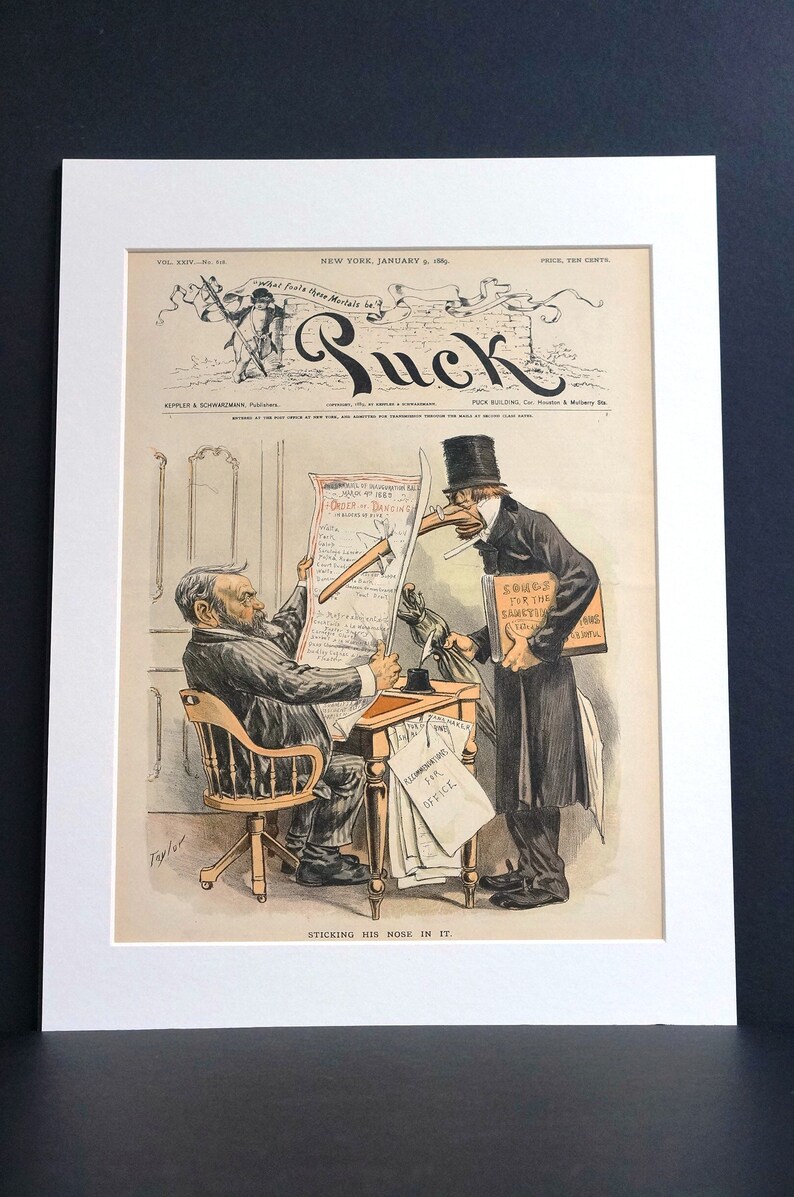 President Harrison 1889 INAUGURATION BALL CEREMONY Joyful Sticking Nose ...