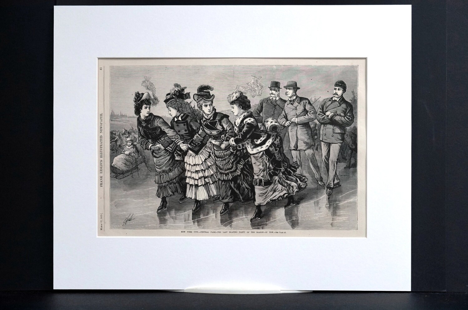 Hyde 1875 Central Park Nyc LAST SKATING PARTY Winter Victorian Ladies ...