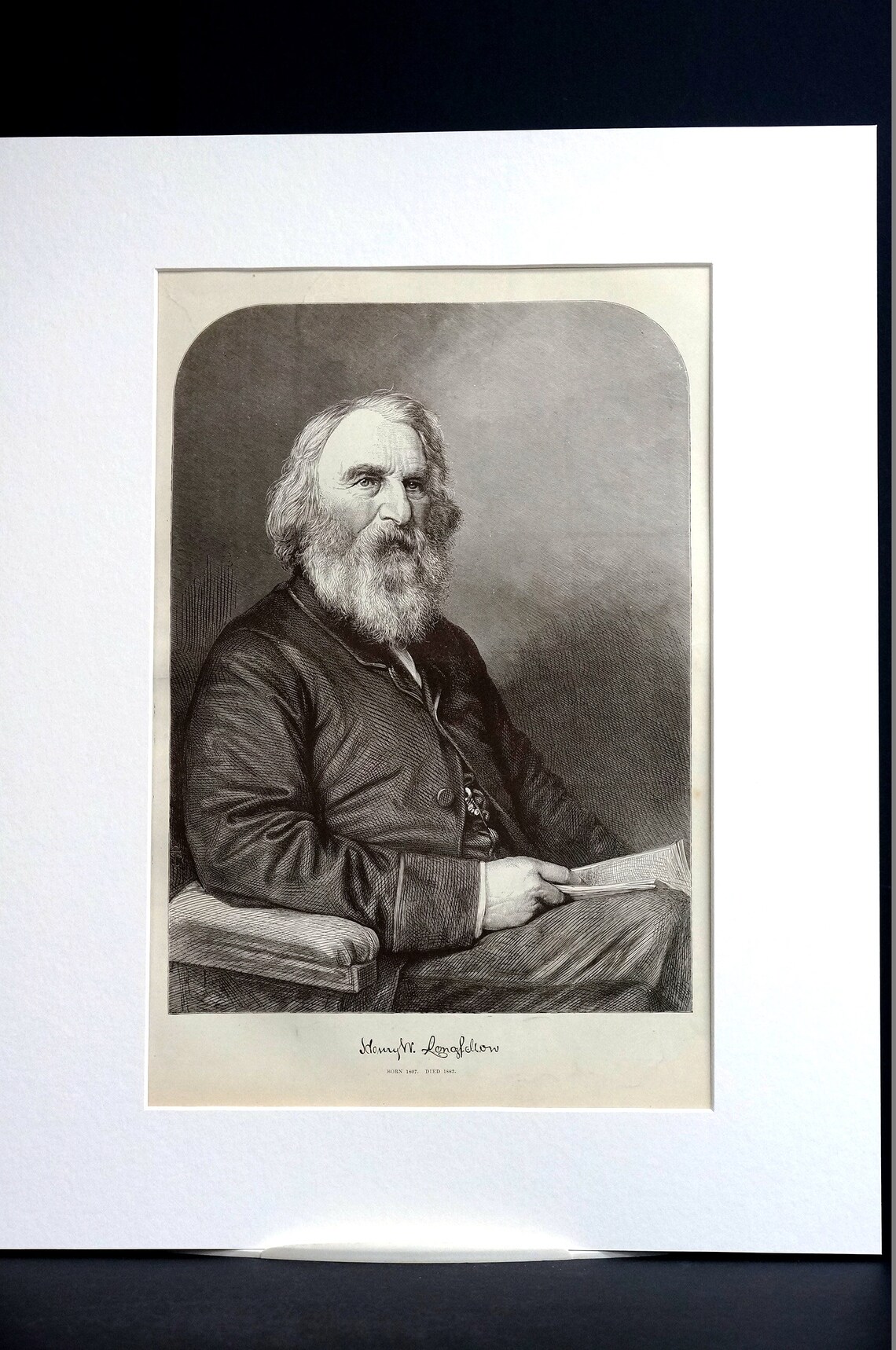 Henry W. Longfellow Portrait 1882 AMERICAN FIRESIDE POET Paul | Etsy