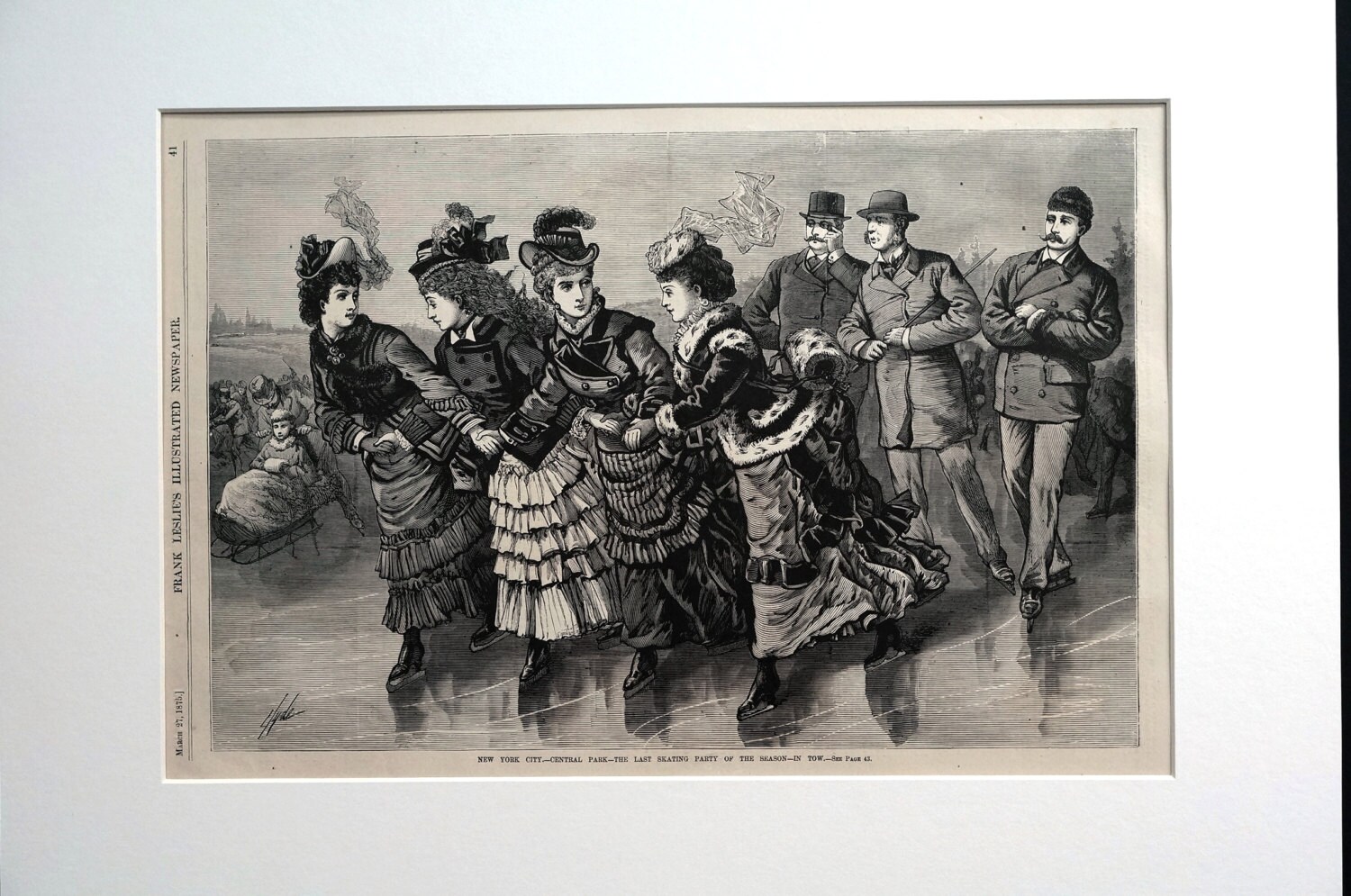 Hyde 1875 Central Park Nyc LAST SKATING PARTY Winter Victorian Ladies ...