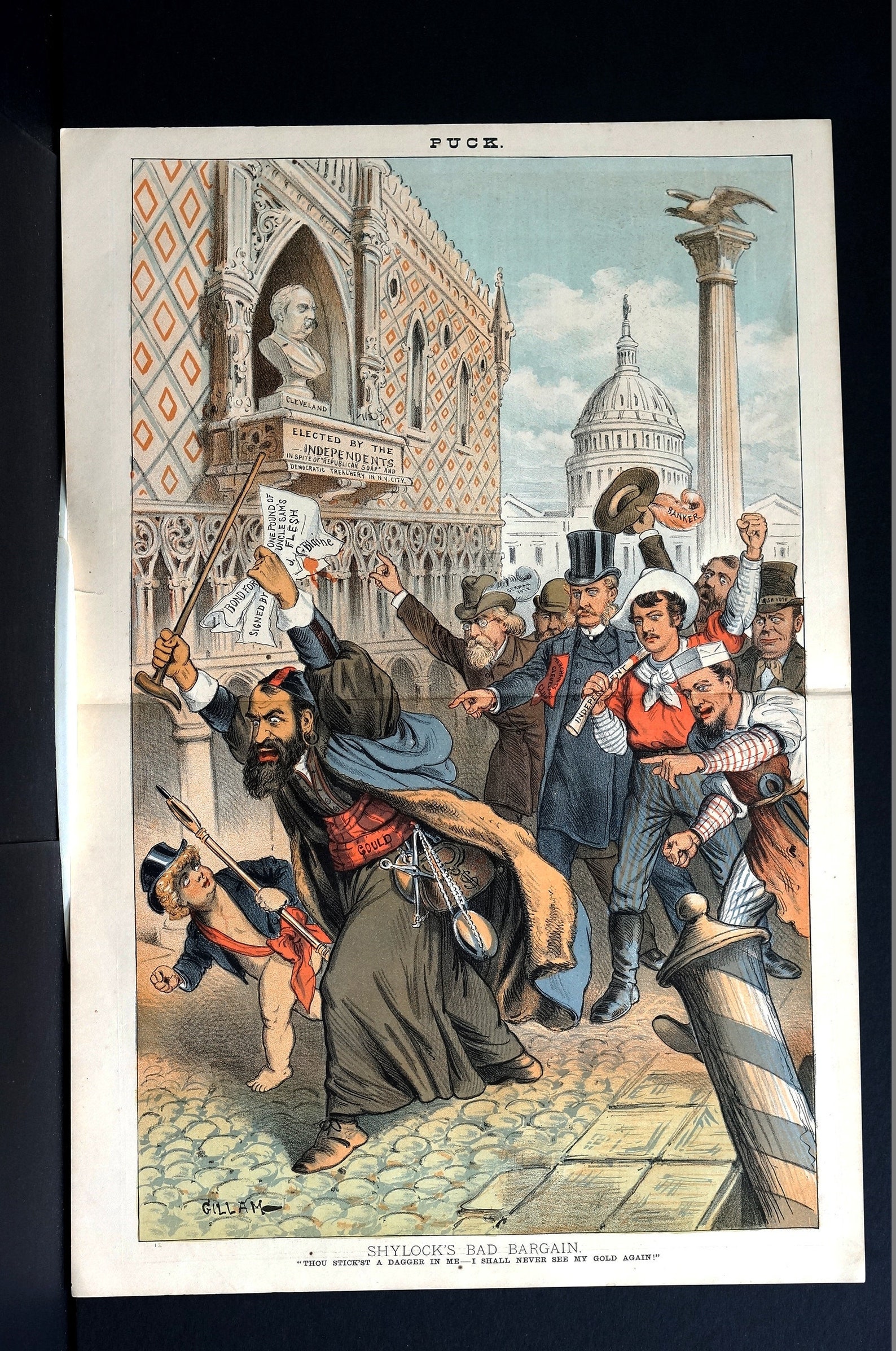 Shylocks Bad Bargain Grover Cleveland 1884 Jay GOULD CAPITALIST ...