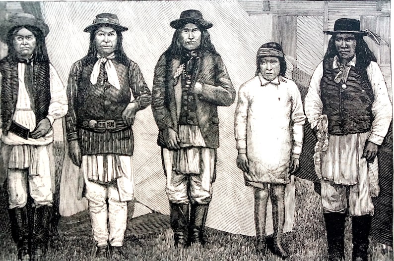 San Antonio Texas APACHE INDIANS SQUAWS Captive Apaches 1886 - Etsy