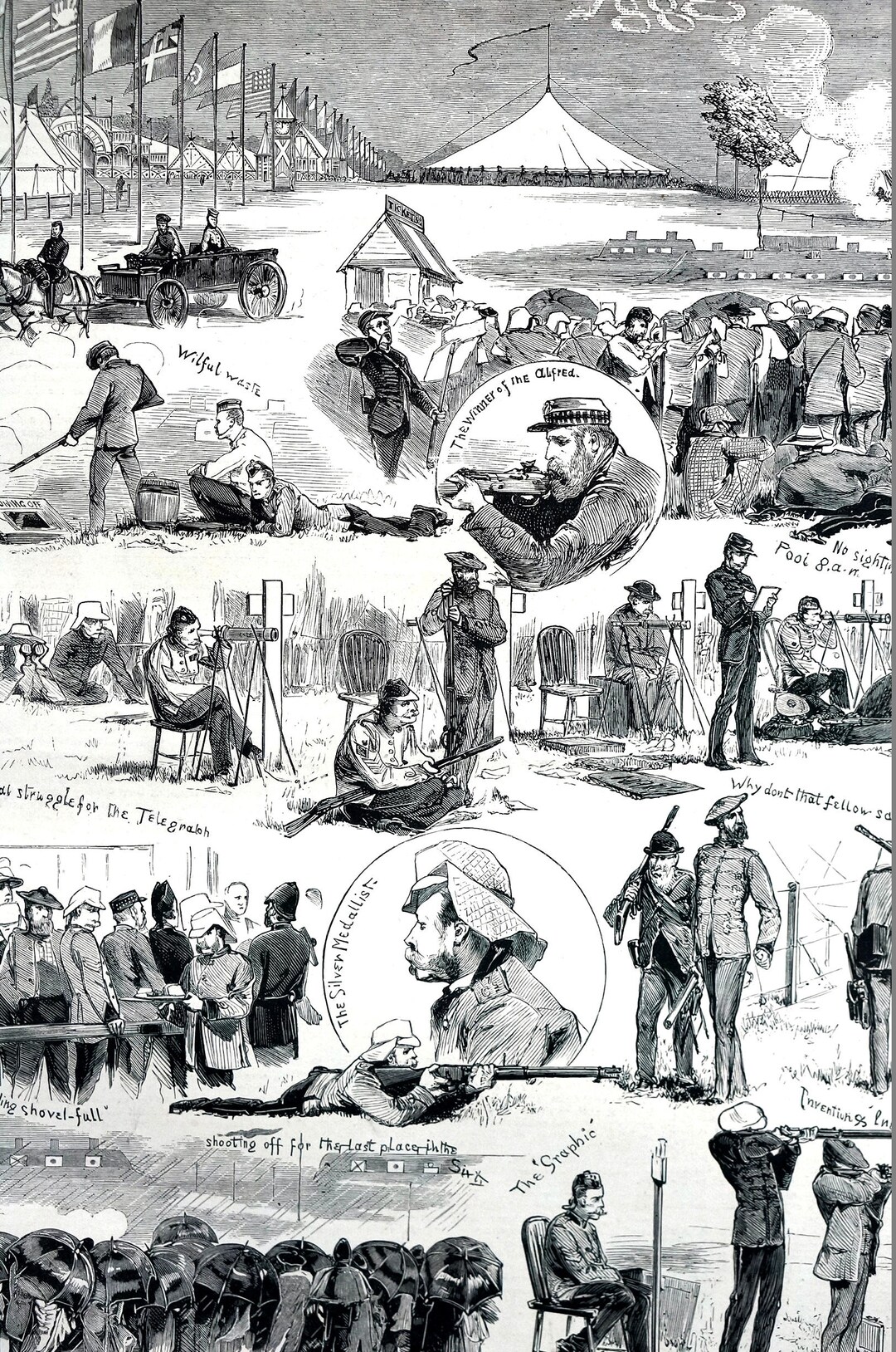 Wimbledon Rifle Match 1880 SHOOTING Sharpe Shooters SHOTS Rifles Long ...