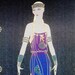 Erte Matted Print 1991 SCANDINAVIAN PRINCESS Purple and Blue Evening ...