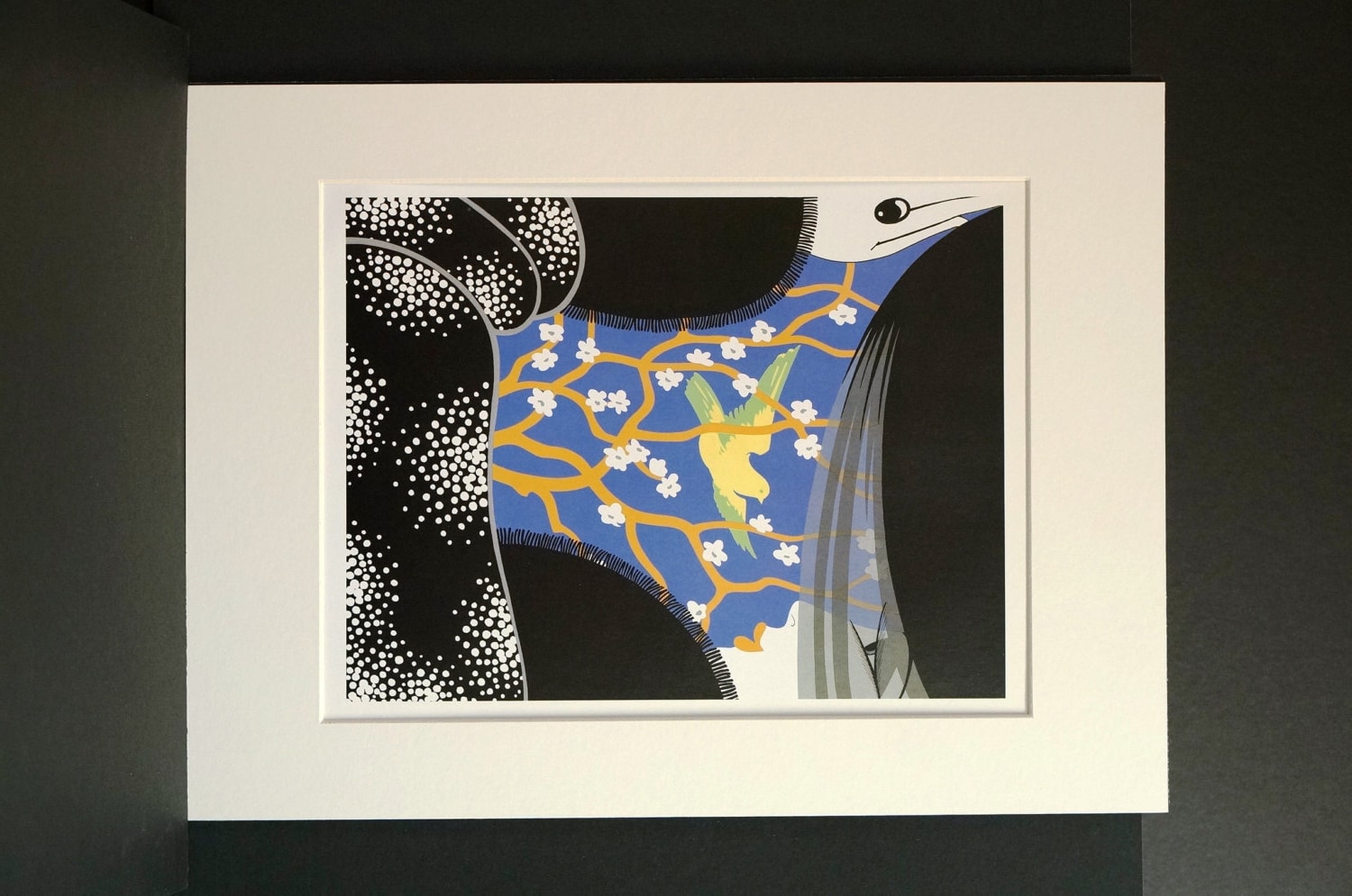 Erte Matted Print 1982 - SEASONS SPRING Fashions - Lady in Veiled Black ...