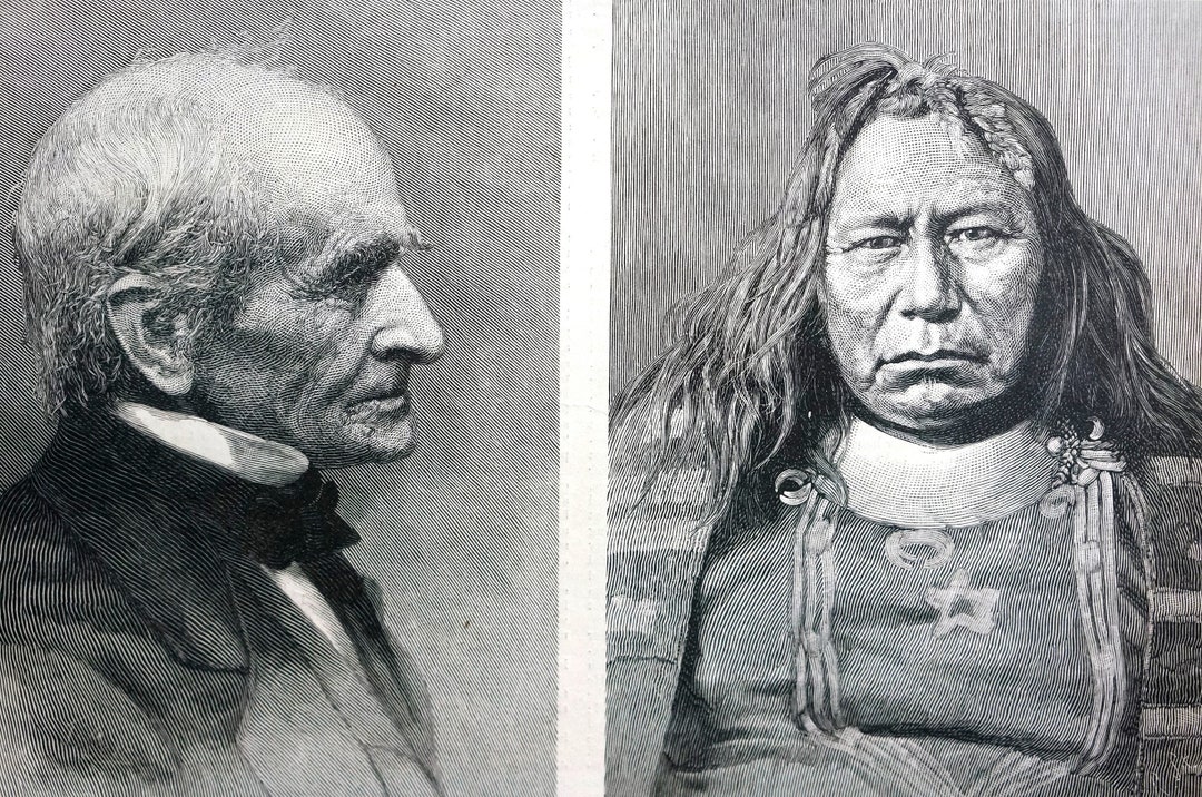 Portraits 1887 COLOROW Hostile Ute Indian Chief and ALVAN CLARK Antique ...