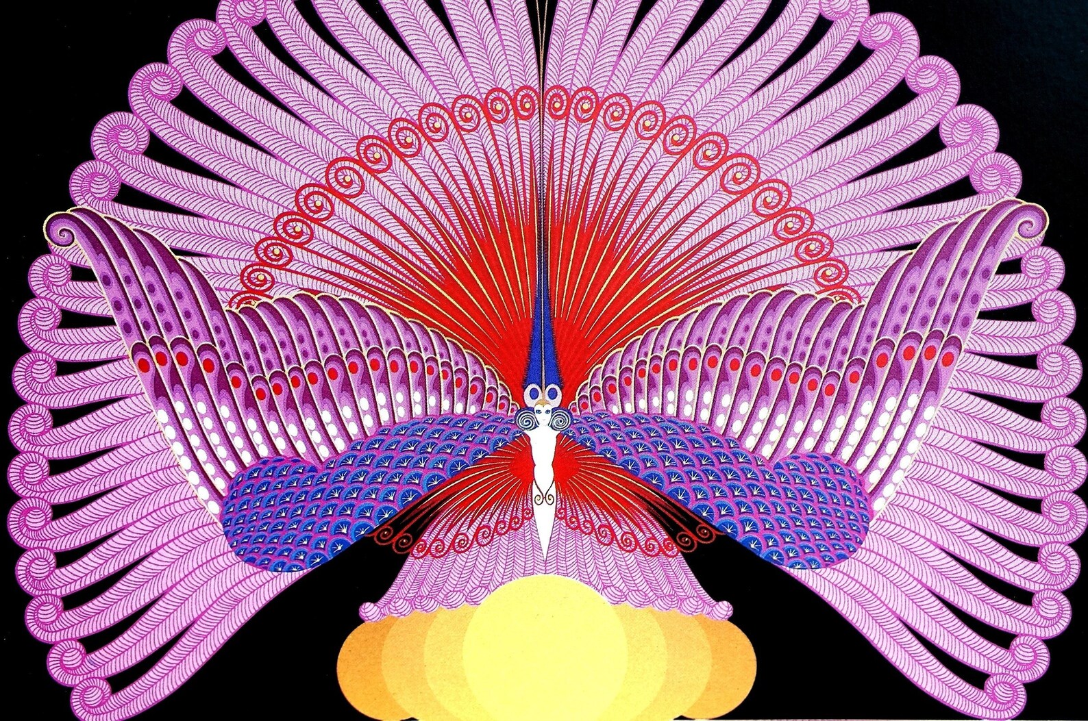 Erte Matted Print 1987 PHOENIX TRIUMPHANT BIRD Egyptian | Etsy