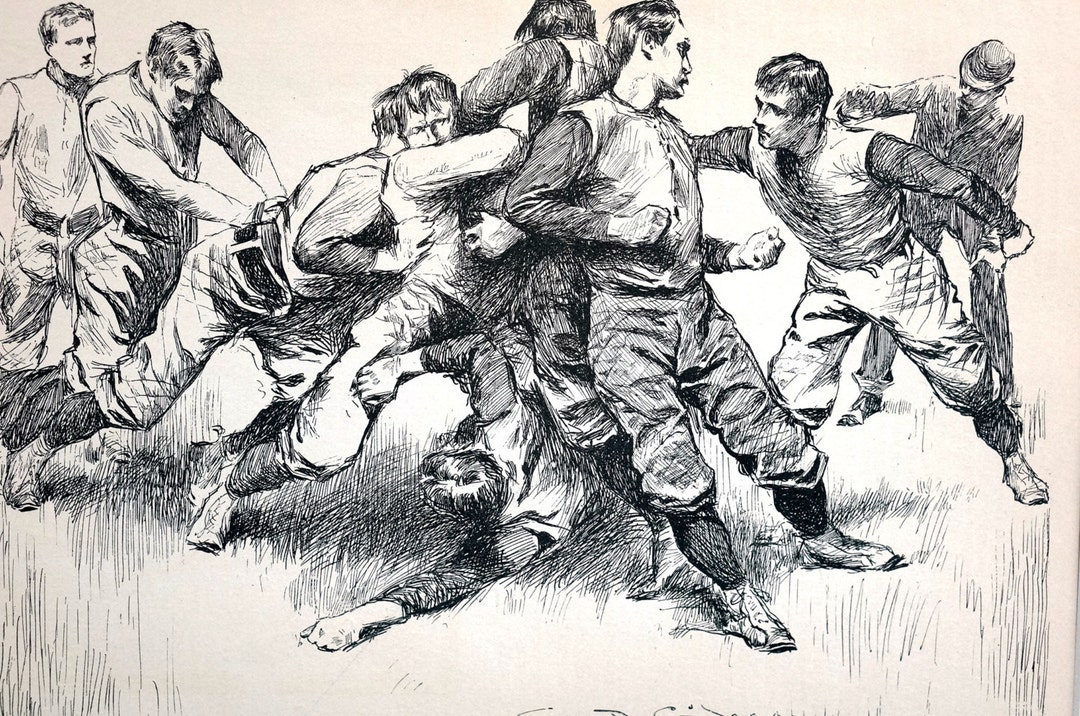 COLLEGE FOOTBALL GAME 1890 Sports Down Intercollegiate Foot-ball ...